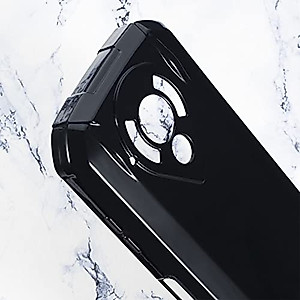 HGJTF Phone Case for Oukitel WP16 (6.39") with 1 X Tempered Glass Screen Protector, Black Soft Silicone Anti-Drop TPU Bumper Non-Slip Shell Cover for Oukitel WP16 - Cute Pony