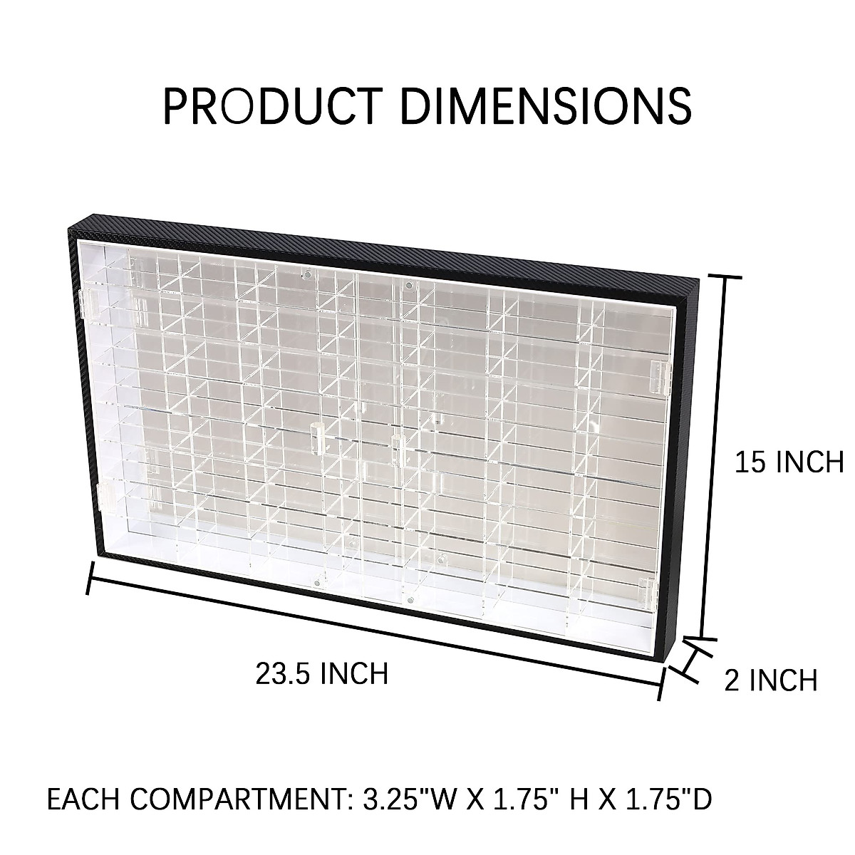 DisplayGifts 1/64 Scale Toy Cars Hot Die-cast Wheels Matchbox Display Case Storage Cabinet Shelf Rack for 56 Slots - 2 Doors, 23.5 X 15 X 2 inches