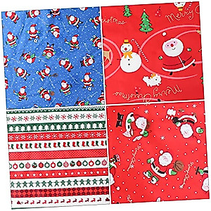 FAVOMOTO 16 pcs Gift Fabrics Squares Santa Cm X Stocking Quilting Art DIY Beautiful Cloths Square Quarters for Precut Doll Tree Scraps Fabric Large Bundles Craft Xmas Making Material Christmas Fabric