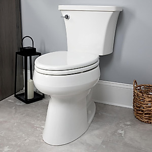 MAYFAIR 1843SLOW 000 Lannon Toilet Seat will Slow Close and Never Loosen, ELONGATED, Durable Enameled Wood, White