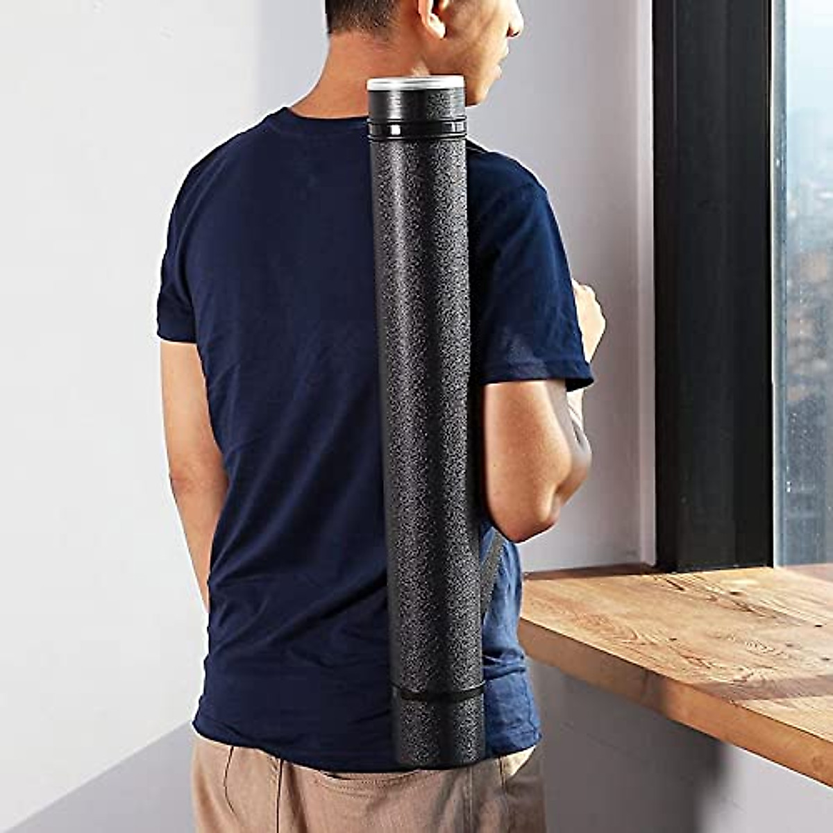 Juvale Poster Tube, Blueprint Document Holder for Drawing, Drafting, Art Storage with Carrying Strap (2 Pack, Expandable 24-40 inches)