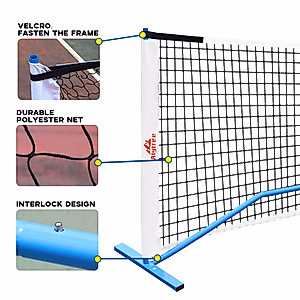 22 FT Pickleball Net Portable Outdoor Regulation Size and Adjustable Height, Pickleball Net System with Carrying Bag and Metal Frame for Driveway Backyard