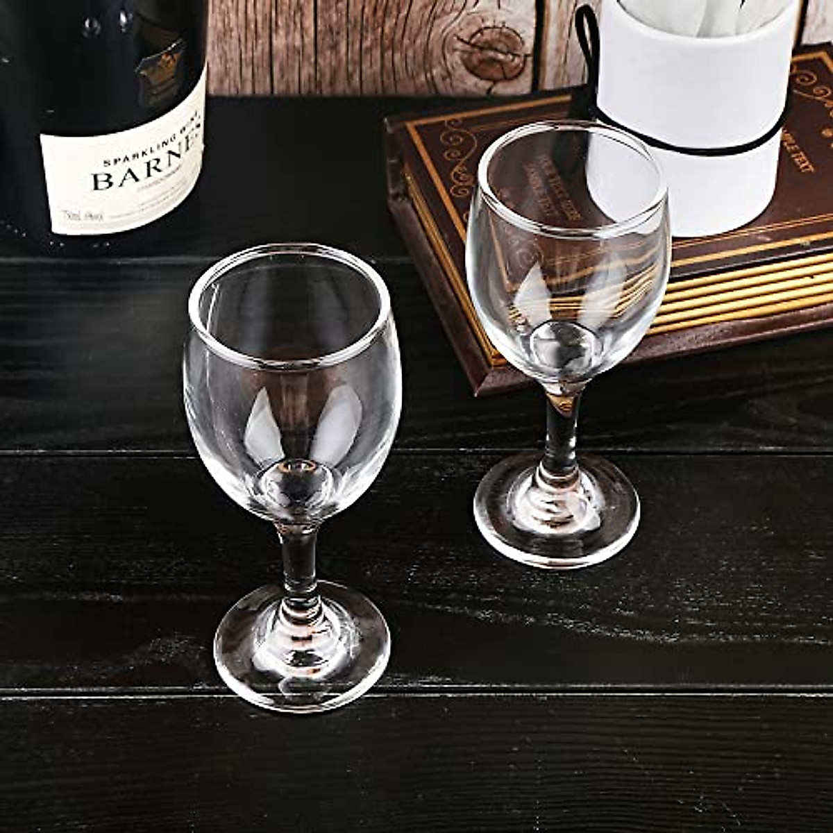 BTGLLAS 120ML 4 Ounce - Set of 6 Classic Red Wine Glasses Durable Clear White Lead-free Glass Cup For Party (Glass, 6Pcs4OZ)