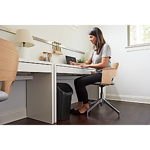 Rubbermaid Undercounter Small Trash Can, 2 Pack Blue and Black for Recycling/Waste, 9.4-Gallon, Fits under Sink/Desk/Cabinate for use in Kitchen/Bathroom/Office