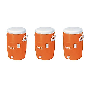Igloo 5-Gallon Heavy-Duty Beverage Cooler, Orange - 3-Pack