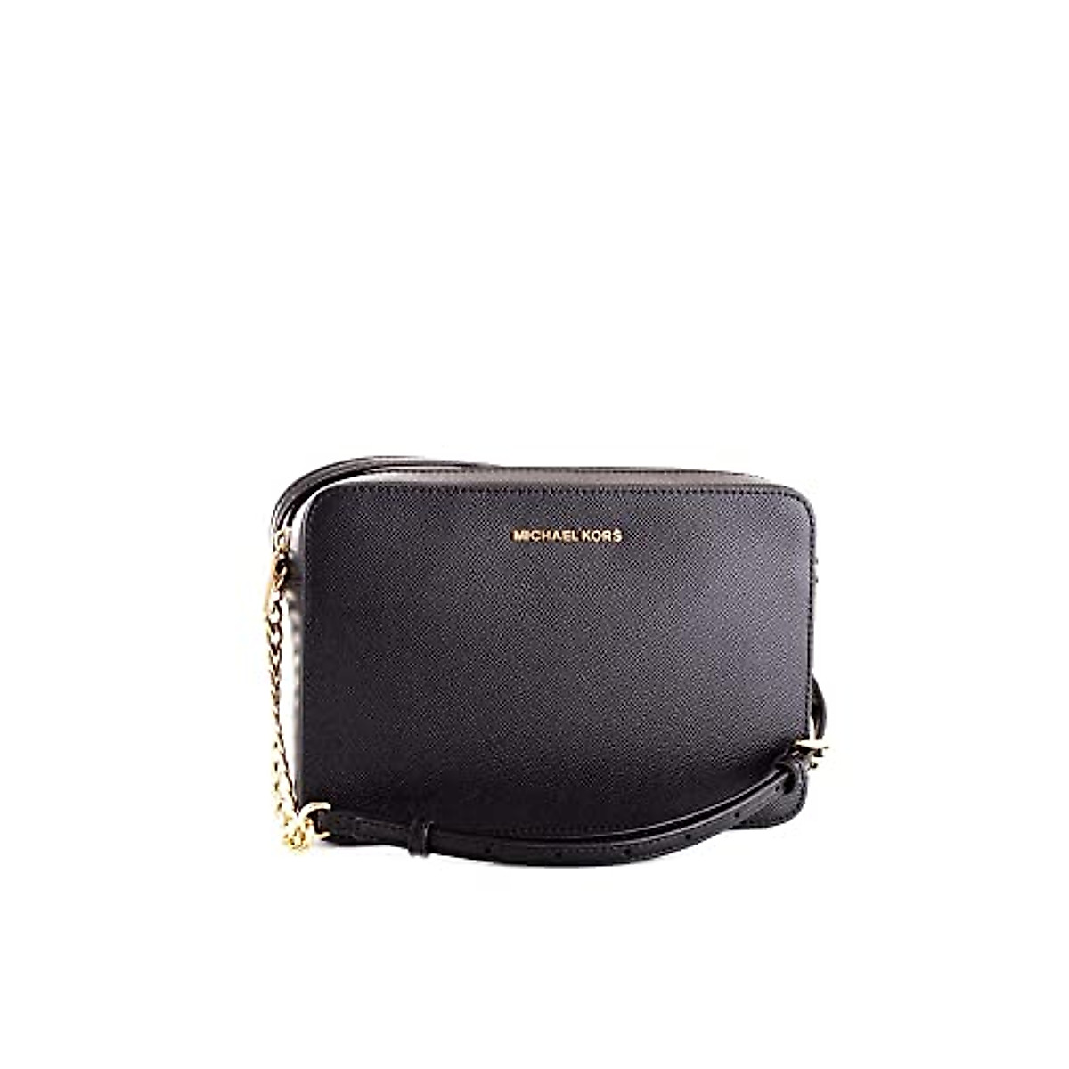 Michael Kors Women's Jet Set Crossbody Leather Bag, Black, Large