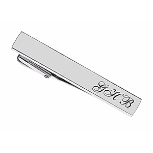 Personalized Hand Polished Silver Stainless Steel Tie Clip Custom Engraved Free - Ships from USA