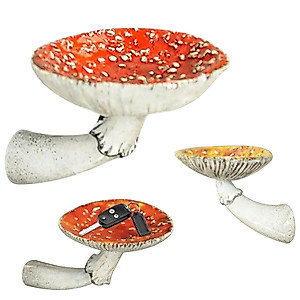 SHITOOMFE Mushroom Wall Shelf Mushroom Shelf, 3PCS Resin Mushroom Wall Shelf, Floating Mushroom Wall Decor, Hanging Fade-Resistant Cute Shelves for Bedroom, Living Room, Bathroom