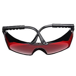 ANZESER Laser Safety Glasses with Adjustable Temple, Laser Eye Protection Safety Glasses, Red Lens, Black Frame, Black case