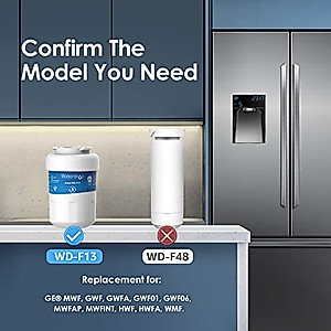 Waterdrop WD-F13 Replacement for GE® MWF®, SmartWater® MWFP, MWFINT, MWFA, GWF, HDX FMG-1, Kenmore® 9991, GSE25GSHECSS, WFC1201 Water Filter, 3 Pack