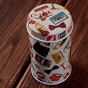 GracesDawn Set of 8 Home Kitchen Storage Containers Colorful Tins Round Tea Tins