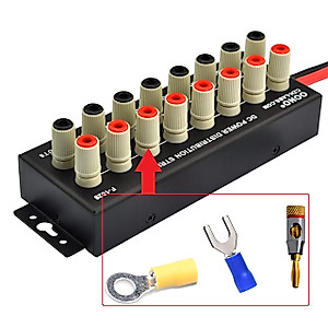 Banana Jack 8 Outlet DC Power Distribution Strip (with Cable)