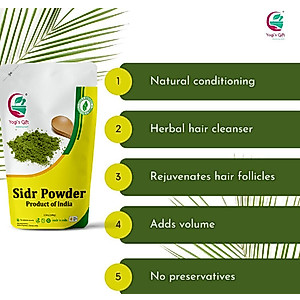 Yogi's Gift | Sidr Powder Trial Pack 100 grams | Natural Herbal Hair Cleanser & Revitalizer | Rejuvenates Hair Follicles