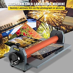 VEVOR 25 Inch Manual Cold Roll Laminator 1.18" Thickness Foldable Roll Laminating Machine Vinyl Photo Film Mounting Laminator for Commercial Professional Uses (25"Max Film Width)