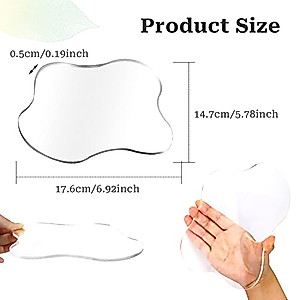 Acrylic Coaster, Transparent Coaster for Desk, Acrylic Desk Coaster, Transparent Irregular Coast, Clear Desk Coasters, Drink Cup Coasters Table Ornaments for Kitchen, Bar, Dining Table