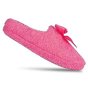 Jessica Simpson Women's Plush Marshmallow Slide on House Slipper Clog with Memory Foam, Fuschia, Small
