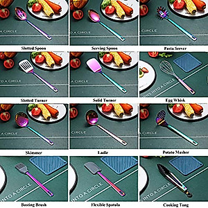 Rainbow Kitchen Utensils Set,13 Pieces Stainless Steel Cooking Utensils Set With Titanium Rainbow Plating,Kitchen Tools Set With Utensil Holder For Non-Stick Cookware Dishwasher Safe (13 Packs)