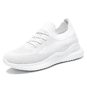 DHAEY Women's Orthopedic Sneakers Foot Heel Pain Relief Therapeutic Walking Shoes Breathable Women's Comfortable Casual Ladies Athletic Shoes (Color : White, Size : 8.5)