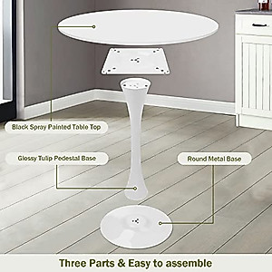STYLIFING Dining Table 32" Mid-Century Modern Round Dining Table Coffee Table with Round Top and Pedestal Base in White