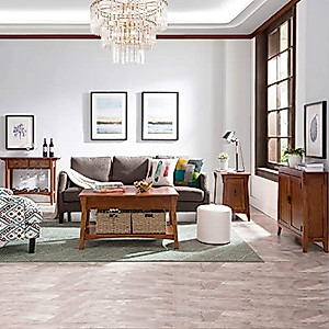 Leick Home 10001-RS Mission Foyer Cabinet Hall Stand, Made with Solid Wood, for Living Rooms, Entryway, Office, Rich Russet Finish