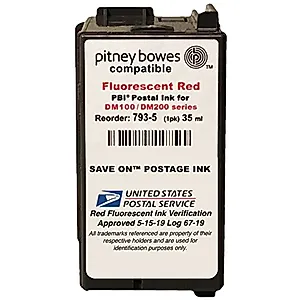 Original Pitney Bowes DM100i and DM200 793-5 Postage Meter Red Ink