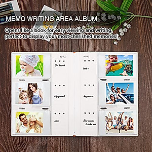 Photo Album for Fujifilm Instax Mini Camera, 180 Pockets Instax Mini Album with Memo Areas, 2X3 Photo Album for Polaroid 2x3 ZINK Film Camera, Fujifilm Instax Mini 1112 9 8 40 Evo Instant Camera, White