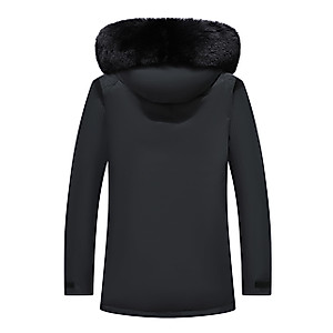 MOERDENG Men's Winter Thickened Warm Down Coats Windproof Waterproof Hooded fashions Puffer Jacket Black M