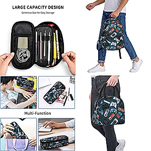 Oplp Video Game Controller Background Large Capacity Backpack Lunch Bag Pencil Case Combination 3 Piece Set