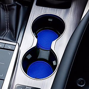 Alpmosn Car Cup Holder Coaster, 4 Pack Non-Slip Cup Holders, Anti Scratch Insert Cup Coasters, Universal Vehicle Interior Accessories for Women and Men (Dark Blue)
