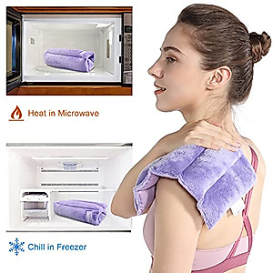 SuzziPad Heating pad Microwavable, 8 x 12" Reusable Heat Pads for Pain Relief, Moist Heating Pads for Cramps, Muscle Ache, Joints, Back Pain, Neck, Shoulder, Warmer Heat Pack (Purple)