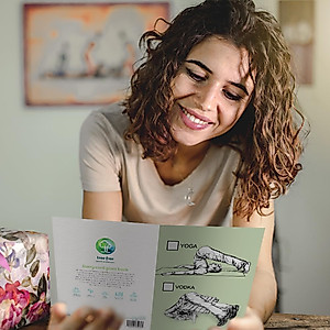 Tree-Free Greetings - Humorous Birthday Cards - Artful Designs - 1 Card + Matching Envelopes - Made in USA - 100% Recycled Paper - 5"x7" - Yoga Or Vodka (GO61230)