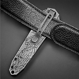 AULAKNIV Collection 3D Knight Engraved Folding Knife Pocket Survival EDC Tools Outdoor Tactical Hunting Knives