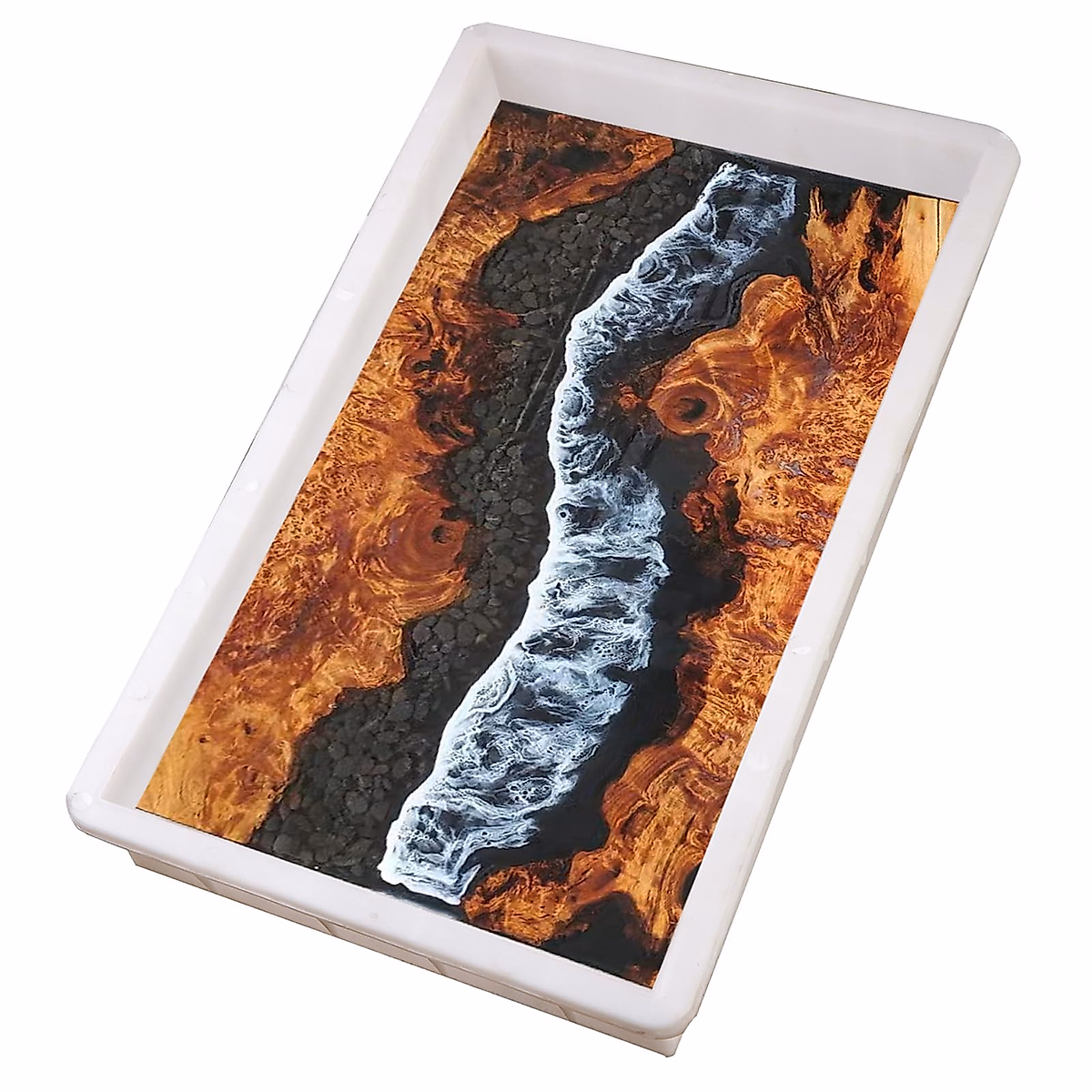 Kalinta No Seal Reusable Epoxy Mold, 23.6x15.7x3 Inches Large Resin Mold for River Table, Cutting Board, River Coffee Table, Resin Art, DIY Art Home