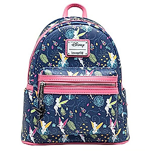 Loungefly Women's Disney Pink Tinkerbell Glow in the Dark Allover Print Backpack