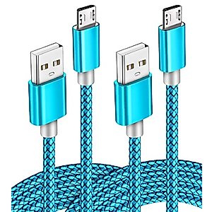 2pack 3.5ft Micro USB Cable Android Fast Charger Power Cord for Samsung S7/S6, Note 5/4, Galaxy J7 J3, Tablet Tab 3 4 S2 A 10.1 9.7 8.0 7.0 S 10.5 E 9.6 Pro Kids Lite Nook, Kindle Tablets Fire Hd Hdx