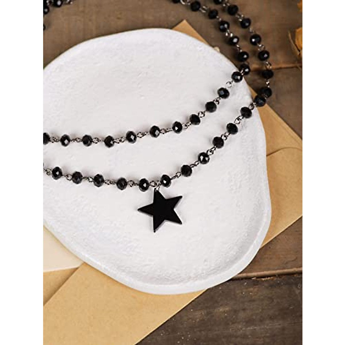 Sacina Goth Layered Star Choker Necklace, Black Choker Necklace, Goth Choker Necklace, Gothic Necklace, Emo Necklace, Halloween Christmas New Year Jewelry Gift For Women
