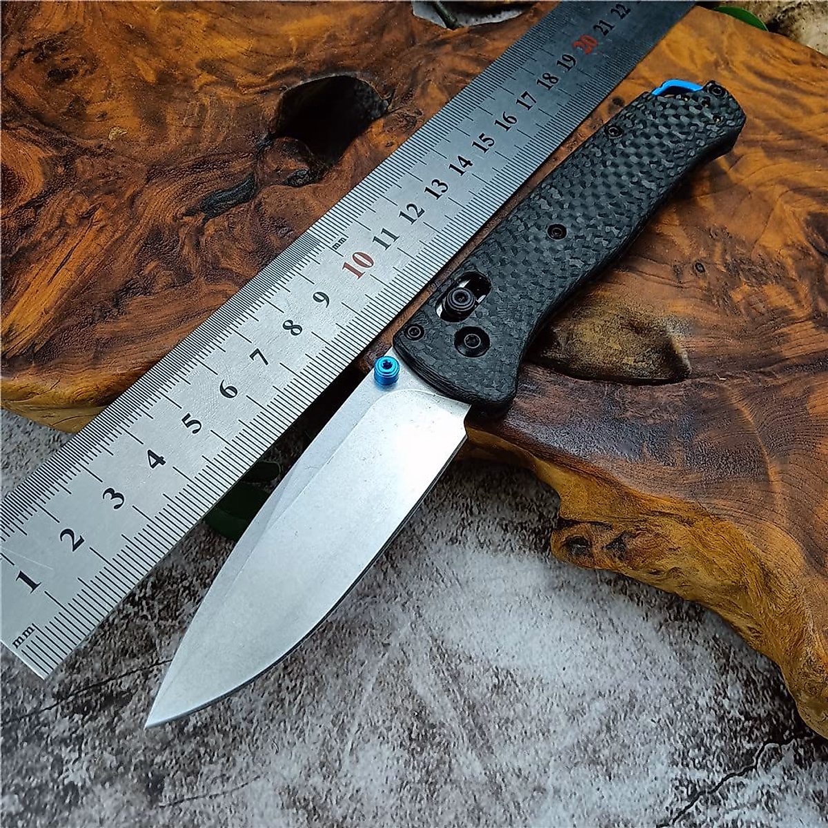 Outdoor Camping EDC Folding Pocket Knife For Men, Carbon Fiber Handle Lock With Pocket Clip, Everyday Carry Thumb Studs Manual Open