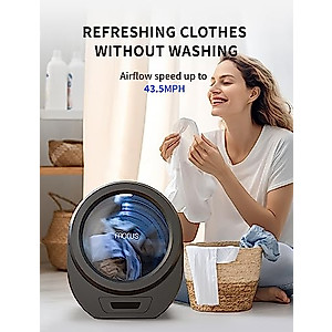 Morus Portable Dryer, Compact Laundry Dryer for Apartments, 110V Electric Dryer with Stainless Steel Tub, Easy Control for 8 Automatic Modes with Child Lock, Fast Dryer without Installation, Grey