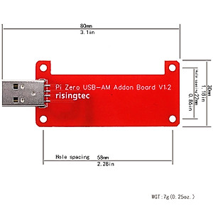 risingsaplings USB Type A Male Connector Dongle Expansion Breakout Board Module Kit for Raspberry Pi Zero/W