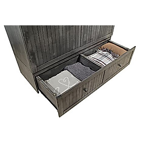 Mega Solutions Murphybedz Tuscany Murphy Cabinet Chest Bed with Charging Station 6 Inch, Queen (Galaxy Grey)