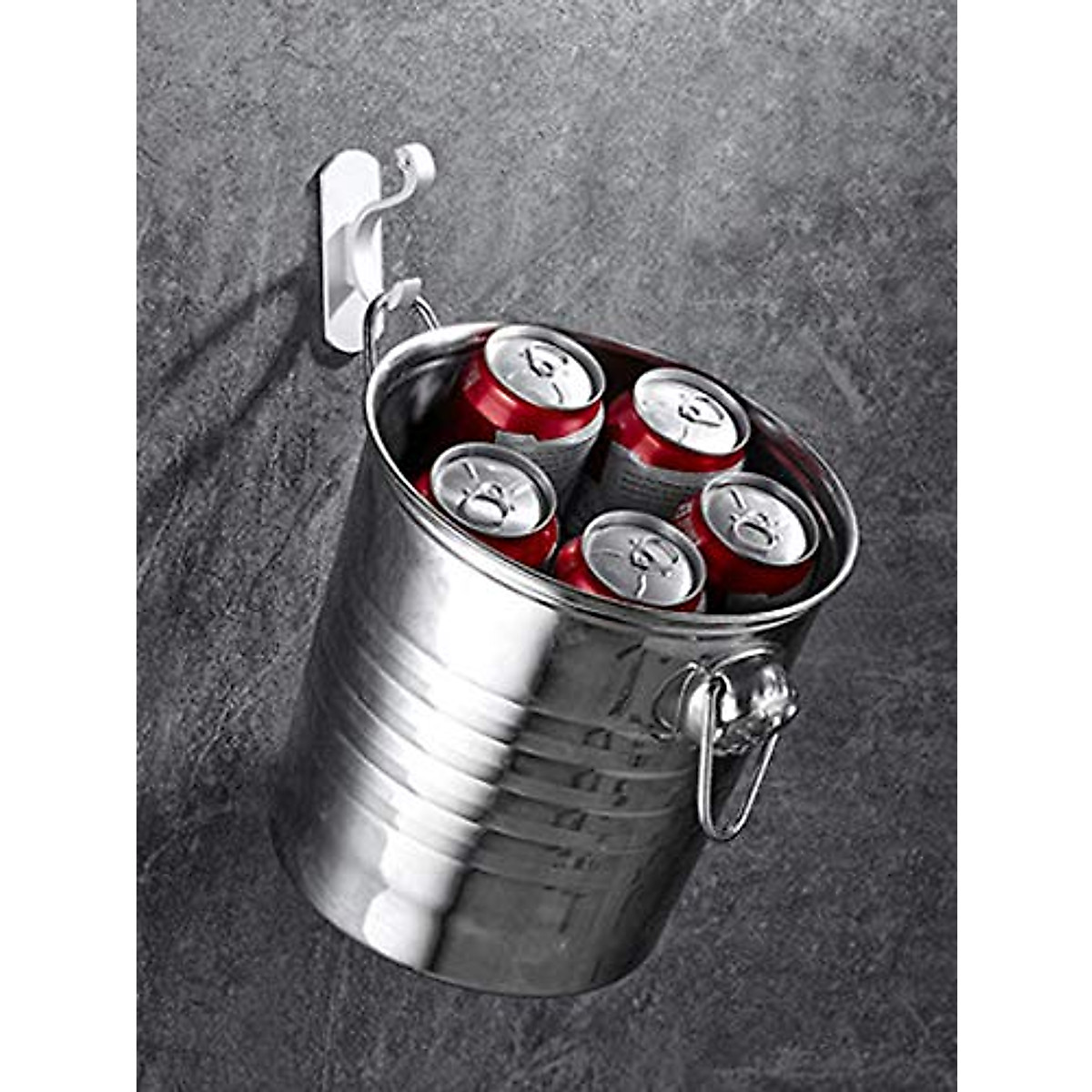 XMZFQ Wall Mount Dual Hooks Robe Hooks Towel Stands Office Bathroom Toilet Kitchen Waterproof and Rust-Proof Bath Towel Hooks (5 Pack),Red