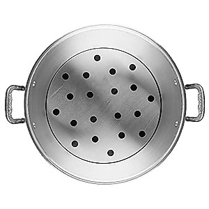 Vasconia Steamer Pot with Tray and Aluminum Lid – Multi-Purpose Aluminum Large Stock Pot for Tamales, Seafood, Vegetables Soup Pot – 5.3-Quart Stove