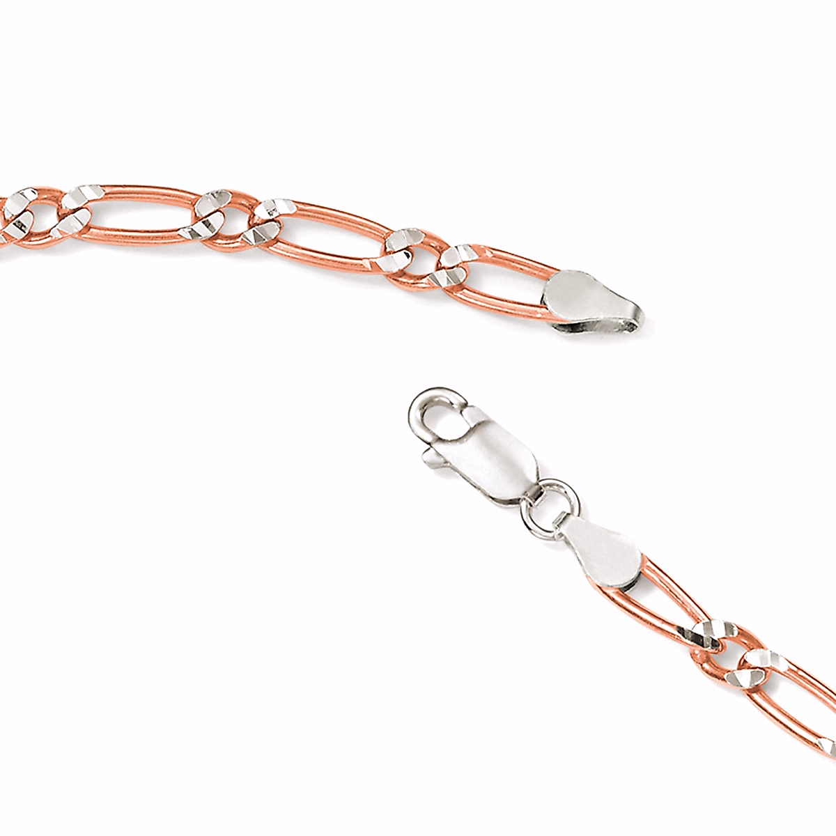 Ross-Simons Italian 2-Tone Sterling Silver Figaro-Link Bracelet. 8.5 inches