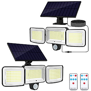 Adiding Solar Lights for Outside, 3500Lm 6500k Solar Flood Lights Outdoor, 224 LED*3 Security Motion Sensor Outdoor Lights for Dusk to Dawn Led Outdoor Lighting