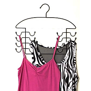 DR . ORGANIZER 2 pc set, Tank Top Closet Organizer Hangers - Black Steel, USA Patented (8200), 2 Count (Pack of 1)