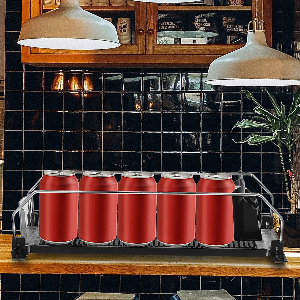 UKCOCO Supermarket Shelf Pusher Beverage Shelf Glide Fridge Bottle Can Organizer (300-310MM ）