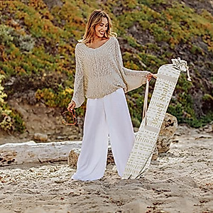 BEACH STATE Summerland 6.5 Feet Beach Umbrella with Fringe - Outdoor Umbrella - UV50+ Sun Protection (Laguna)