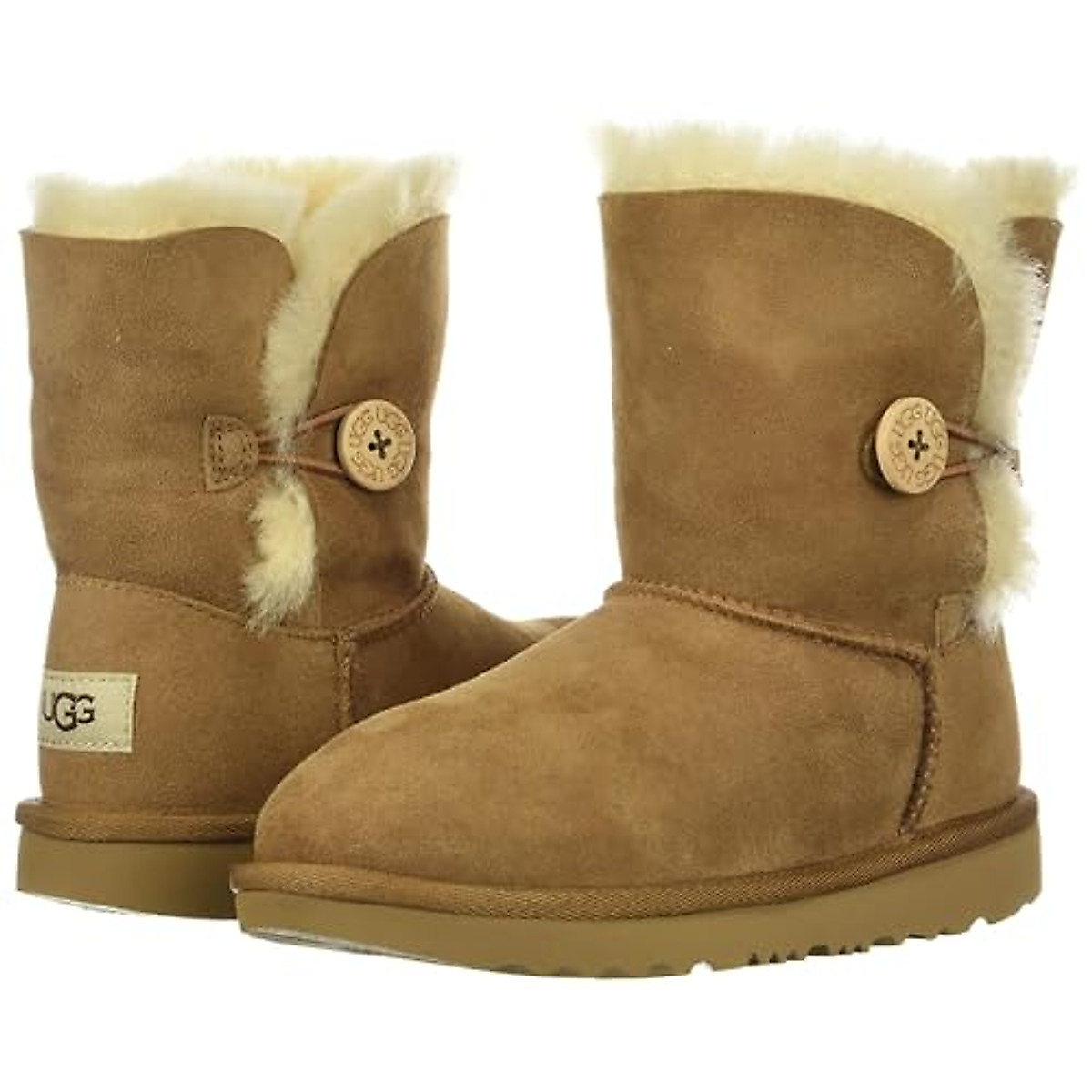 UGG Unisex-Child Bailey Button Ii Boot, Chestnut, 04