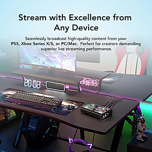 RGBlink Video Capture Card for Streaming, PCIe/Internal Capture Card Alternative, 4 HDMI to USB, Stream & Record in 1080P, Capturadora de Video for PS5/4 Pro, Xbox Series to OBS, Twitch, Zoom, YouTube