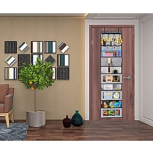 VICTOR'S Super Practical Functional Door Over Hanging Organizer,Behind The Door Storage Organizer with Door Hook and Large Clear Windows, Hanging Wall File Organizer (1 Pack C-Silk-Grey)